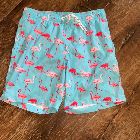Maamgic | Swim | Maamgic Turquoise W Hot Pink Flamingo Swim Trunks ...